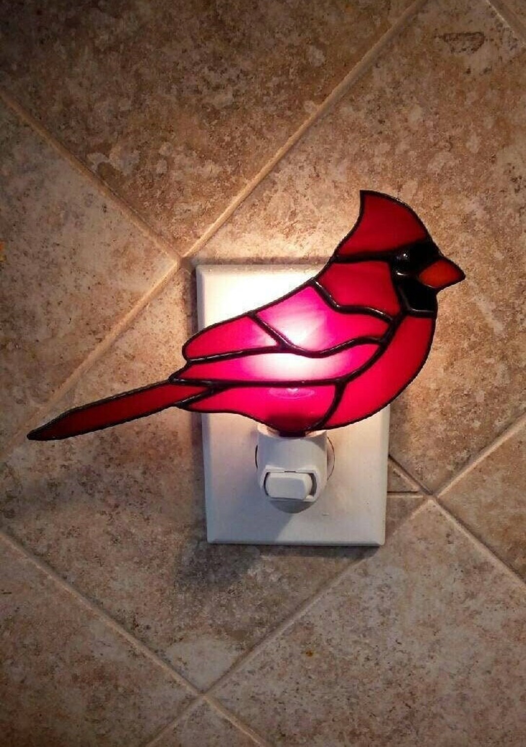 Stained Glass Cardinal Night Light - Etsy