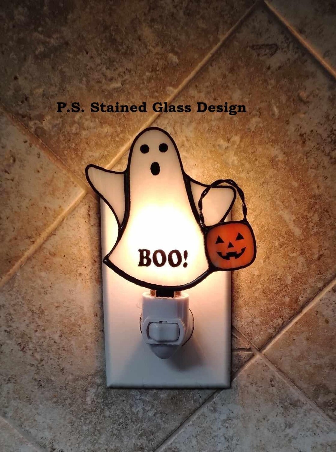 Stained Glass Ghost Night Light - Etsy
