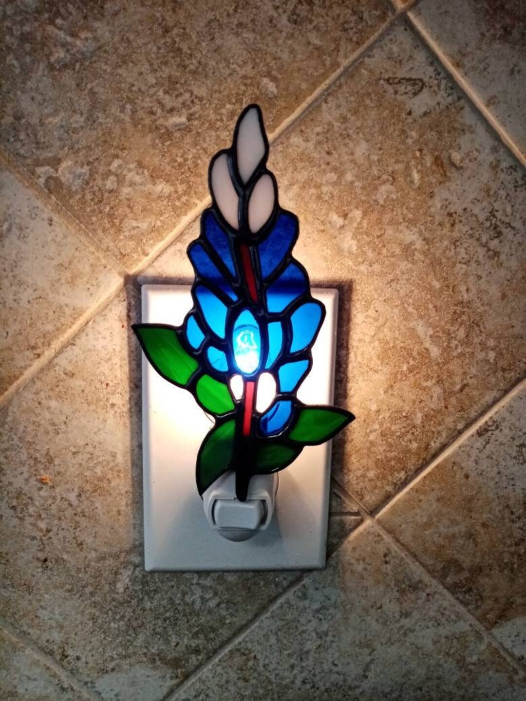 Stained Glass Bluebonnet Night Light - Etsy