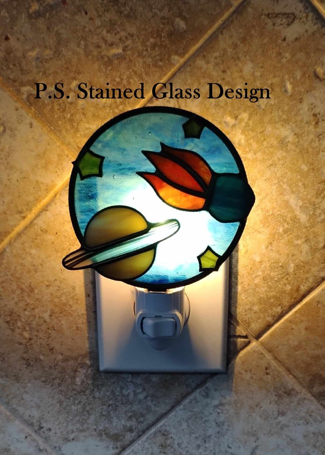 Stained Glass Outer Space Night Light - Etsy