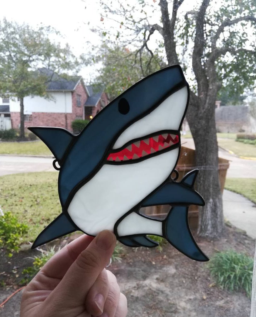 Easy Shark Stained Glass Pattern