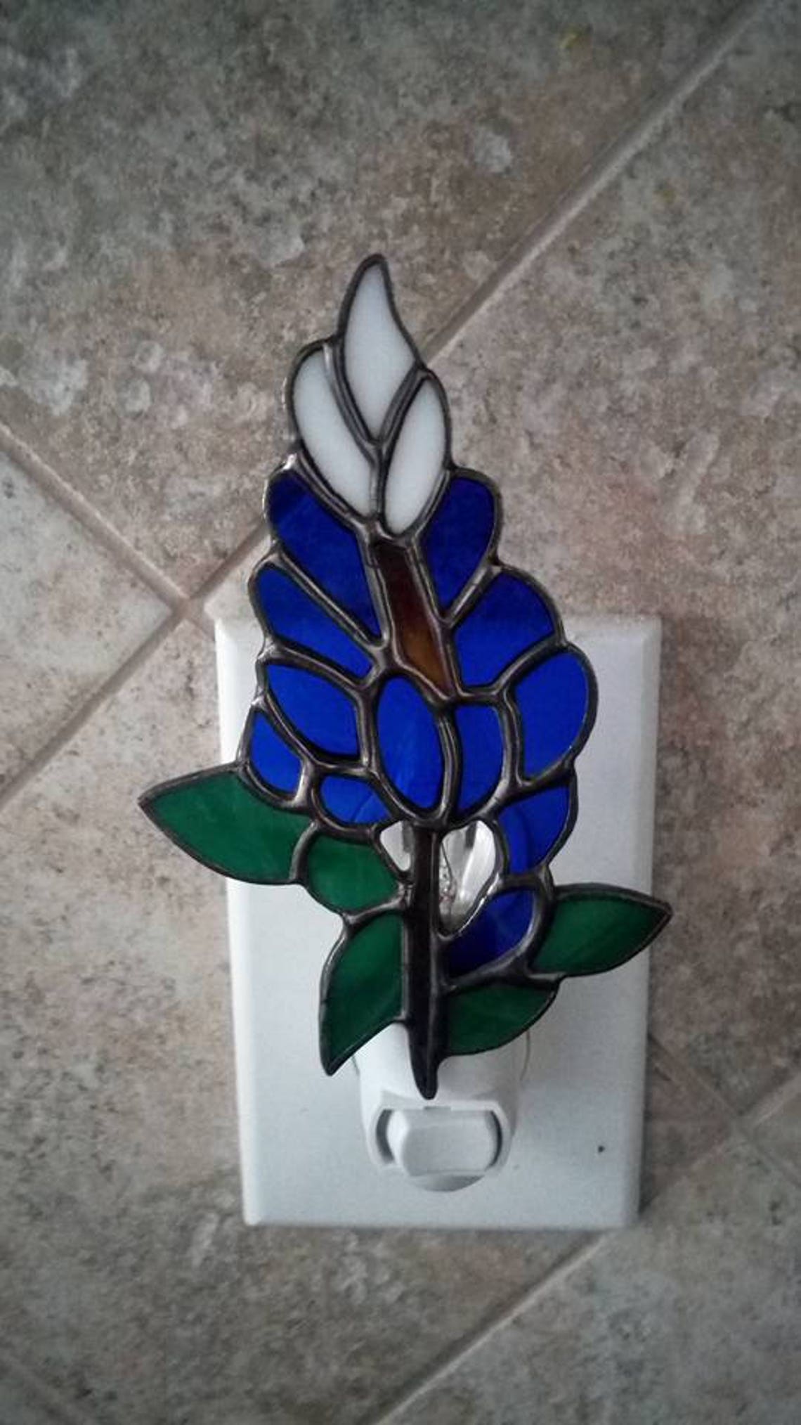 Stained Glass Bluebonnet Night Light - Etsy