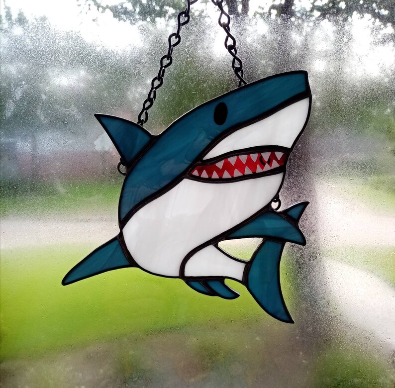 Stained Glass Shark | Etsy