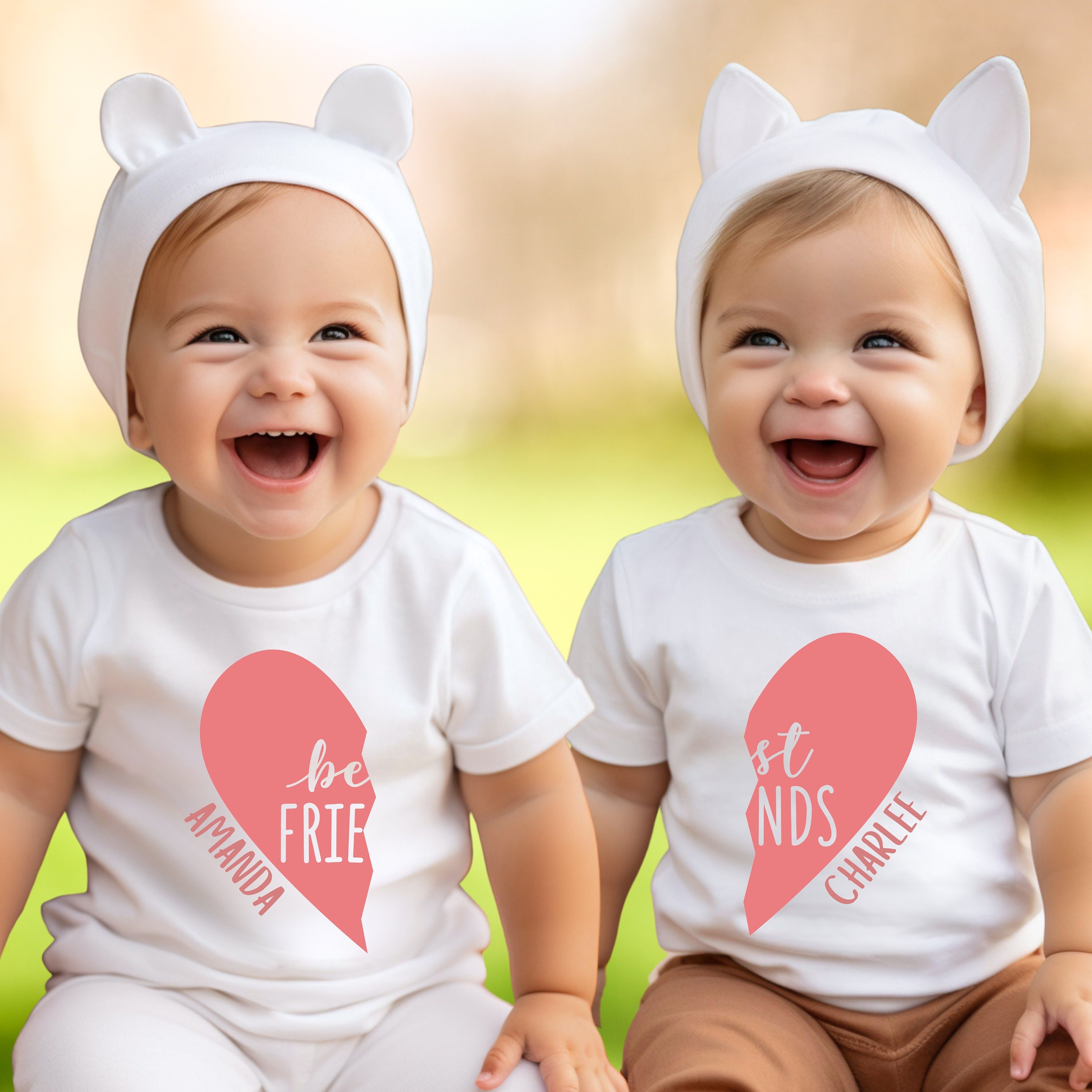 Infant BFF Broken Heart T-shirt Custom Best Friends Shirt Baby ...