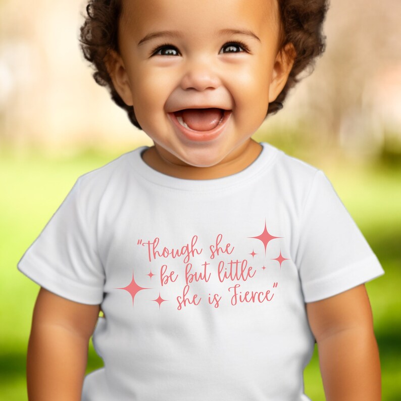 Though She Be but Little She is Fierce Strong Girls Tee, Toddler Shirt ...