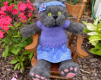 Stuffed Blue Kitty - Etsy