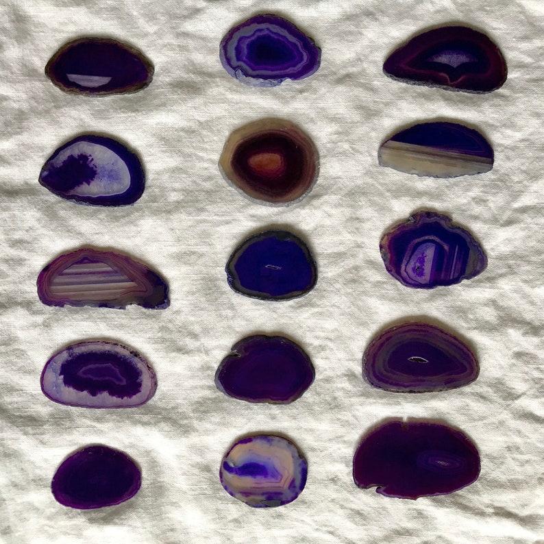 Agate Slice Place Cards With Calligraphy, Agate Escort Cards, Wedding ...