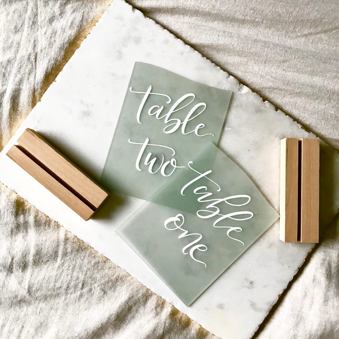 Sea Glass Table Numbers: Beach Wedding Decor With Wood Base - Etsy