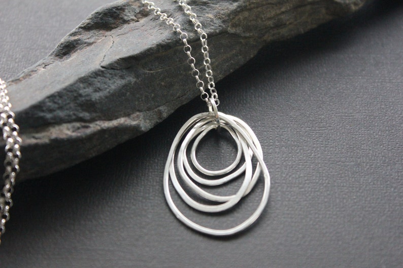 Multi Loop Sterling Silver Necklace. Organic Circle Necklace. - Etsy