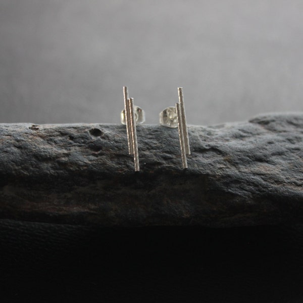Silver Line Earrings - Etsy