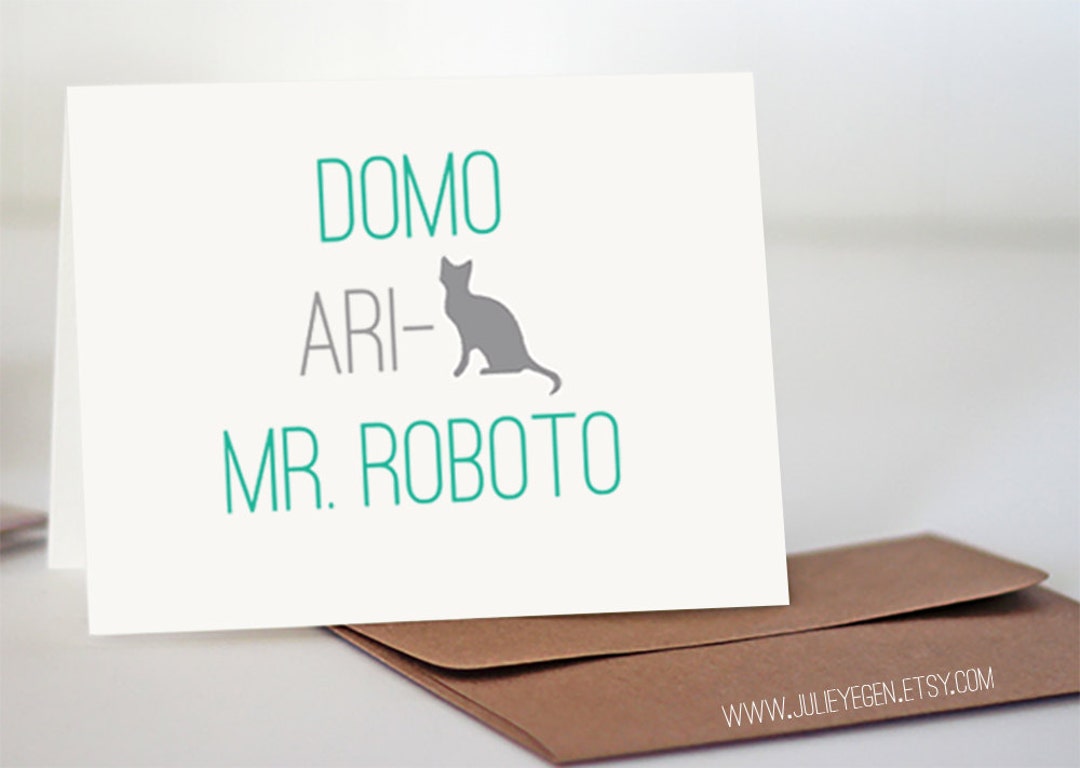 Funny Thank You Card | Domo Arigato Mr. Roboto - Etsy
