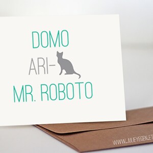 Funny Thank You Card Domo Arigato Mr. Roboto - Etsy