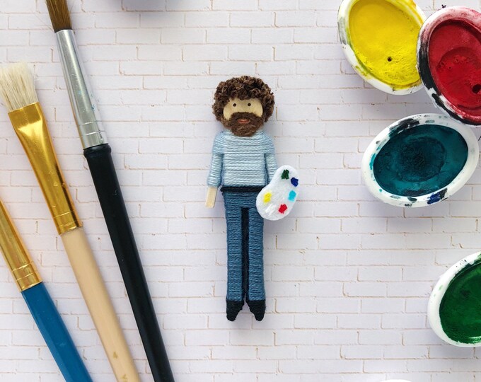 Bob Ross Inspired Clothespin Ornament - Etsy