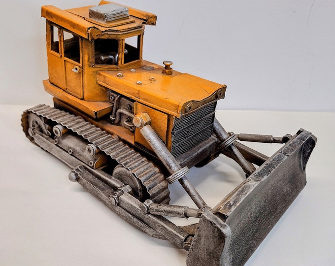 Vintage Model Yellow Bulldozer Truck Historical Recreation Miniature ...