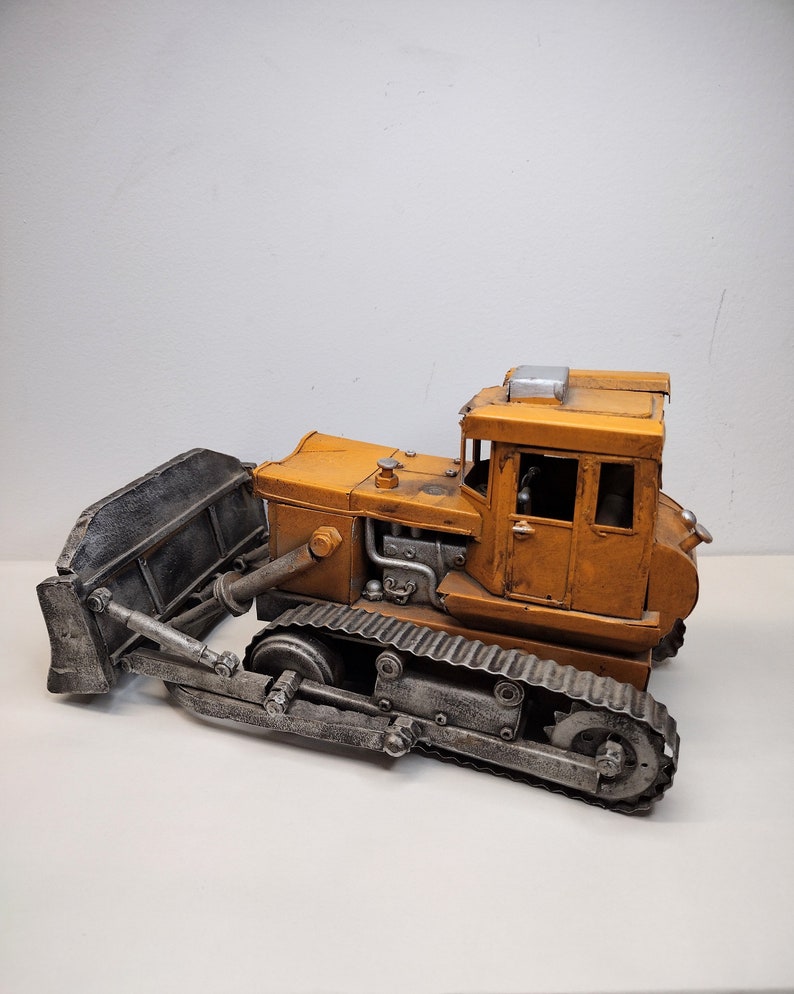 Vintage Model Yellow Bulldozer Truck Historical Recreation Miniature ...