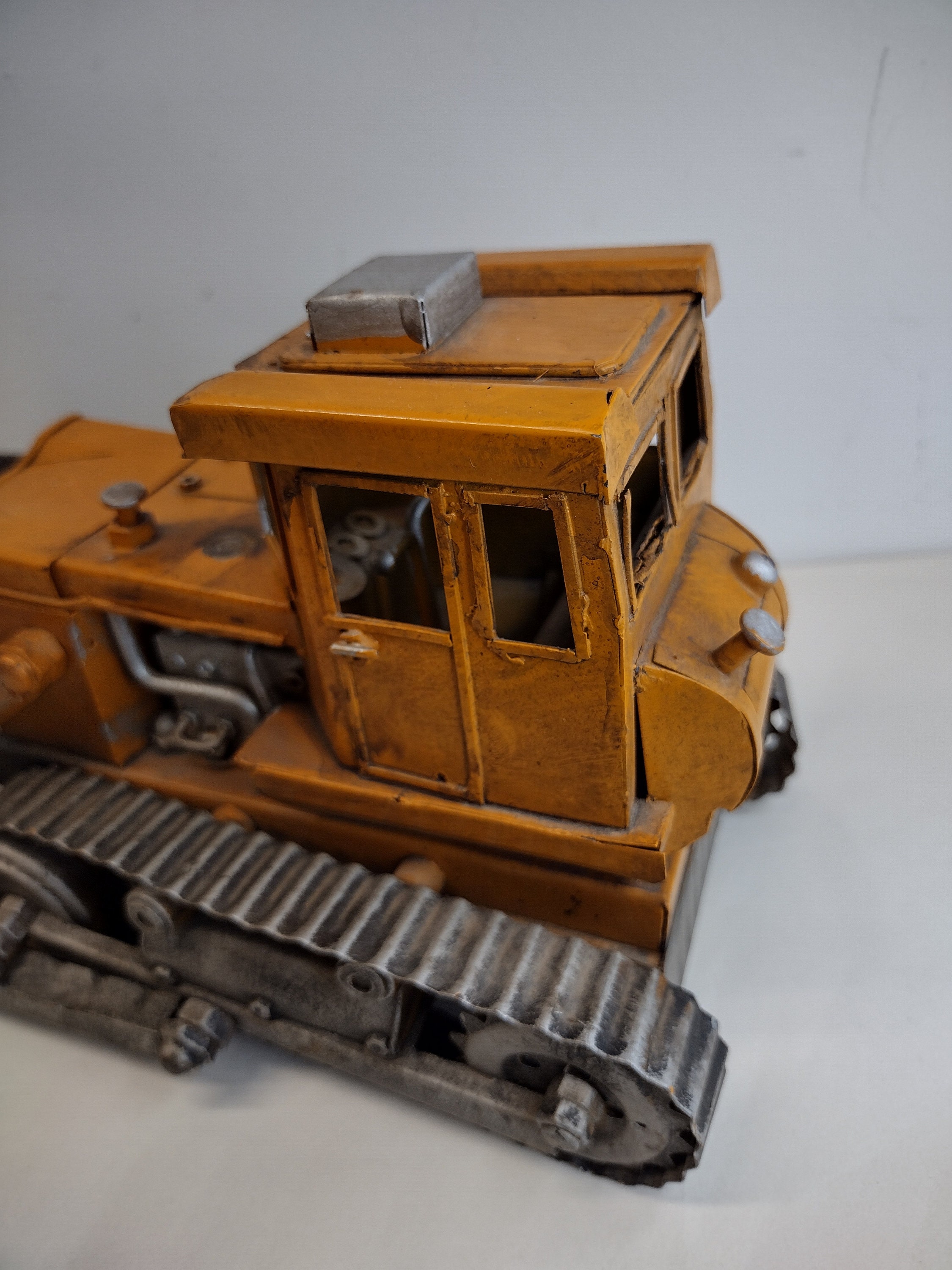 Vintage Model Yellow Bulldozer Truck Historical Recreation Miniature ...