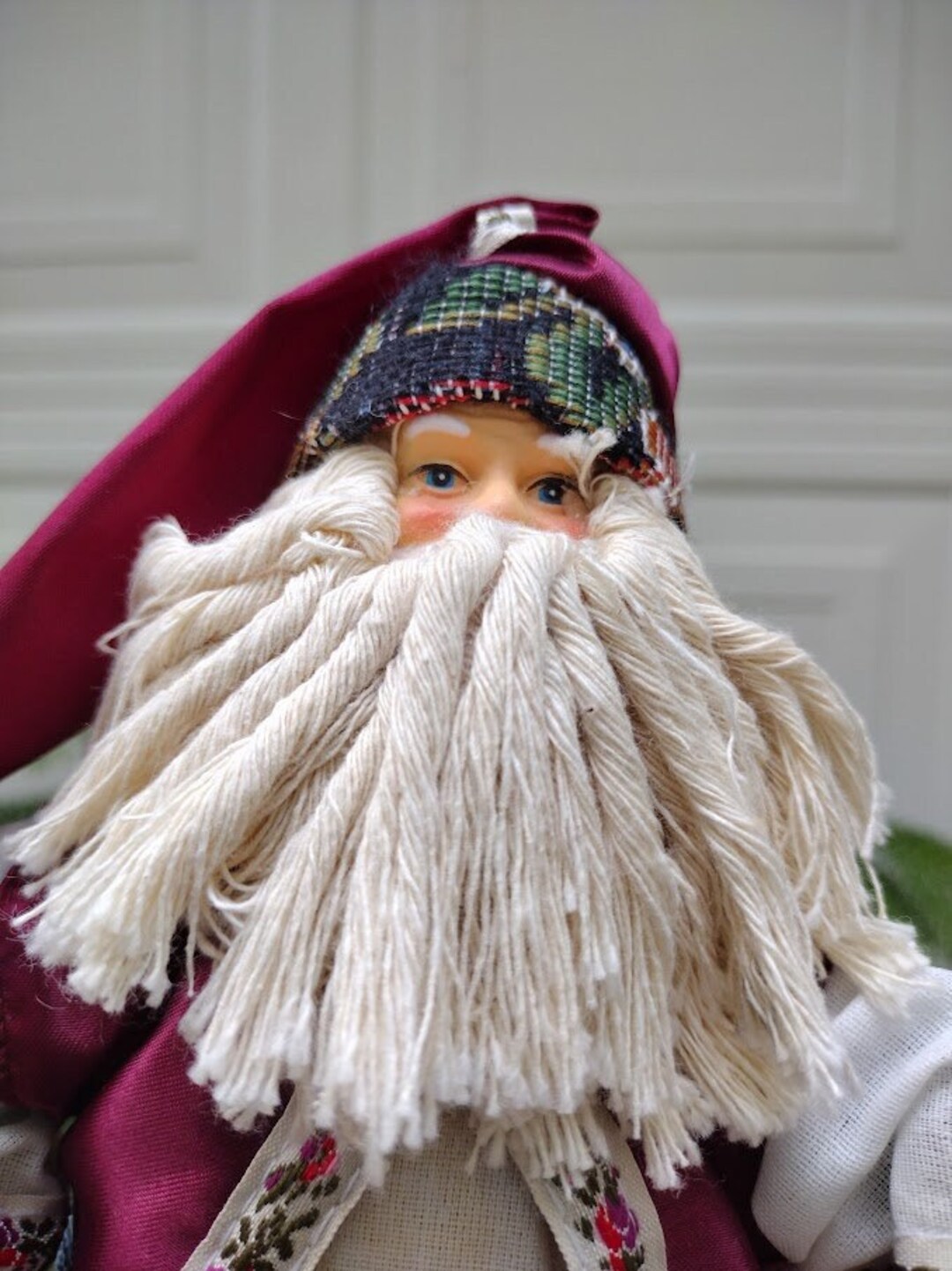 Vintage Santa Claus Mop Heard Beard Figurine St Nicolas Jingling Bells ...
