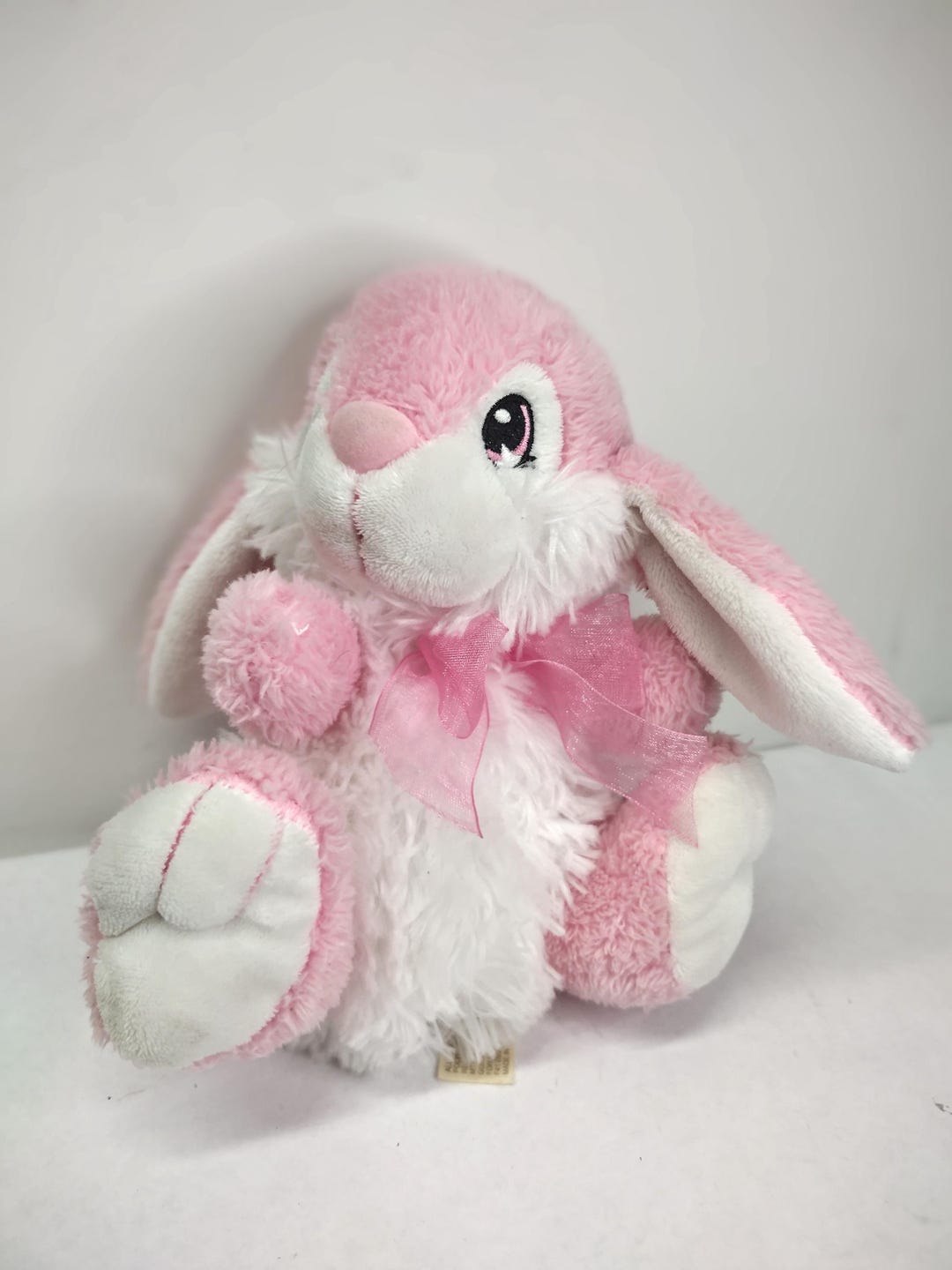 Vintage Dan Dee Plush Easter Bunny: Pink & White Stuffed Animal - Etsy