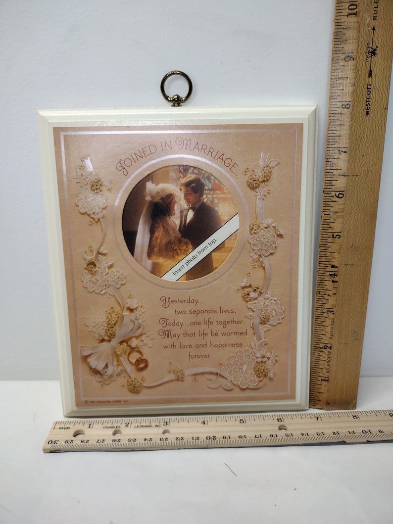 Vintage Hallmark Marriage Wall Hanging Plaque Photo Frame Wedding ...