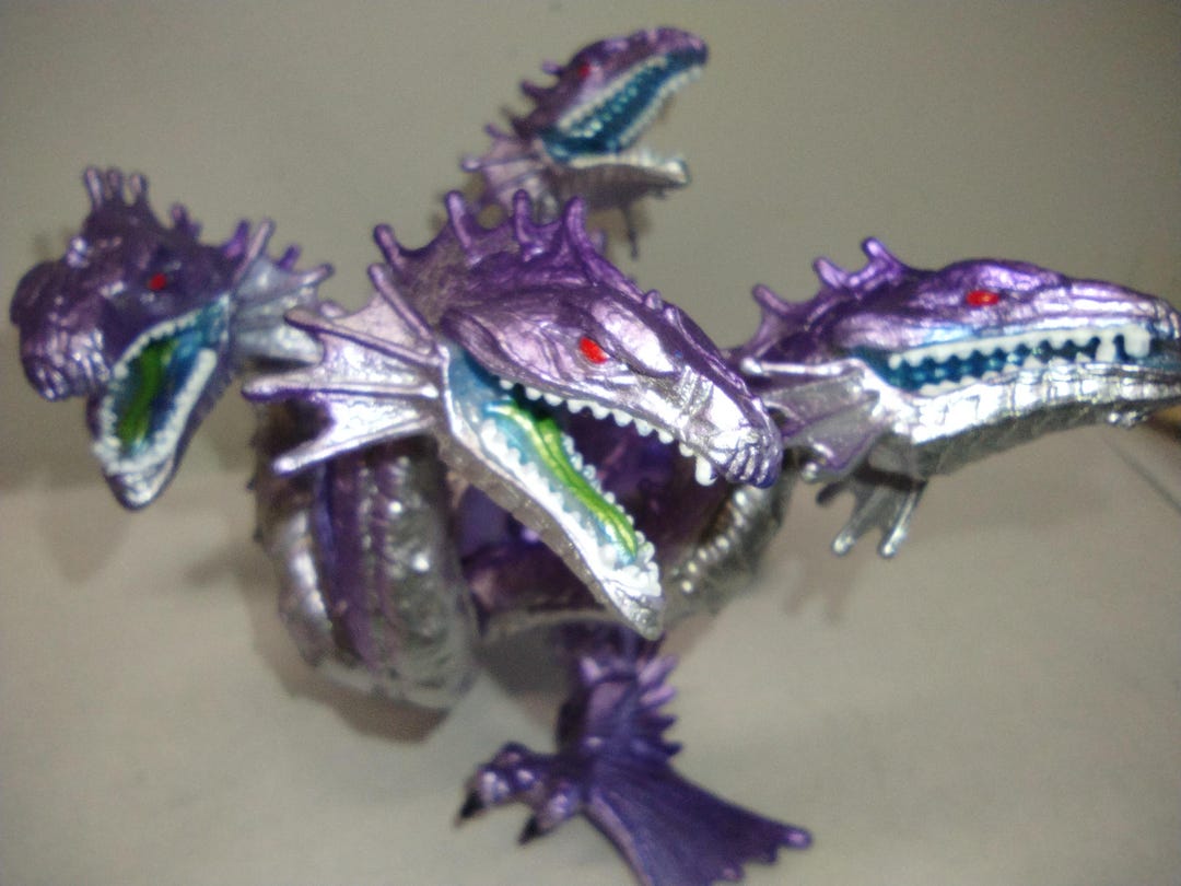 Unique Five Head HYDRA Purple Serpent Dragon Figurine Gift for Her Him ...