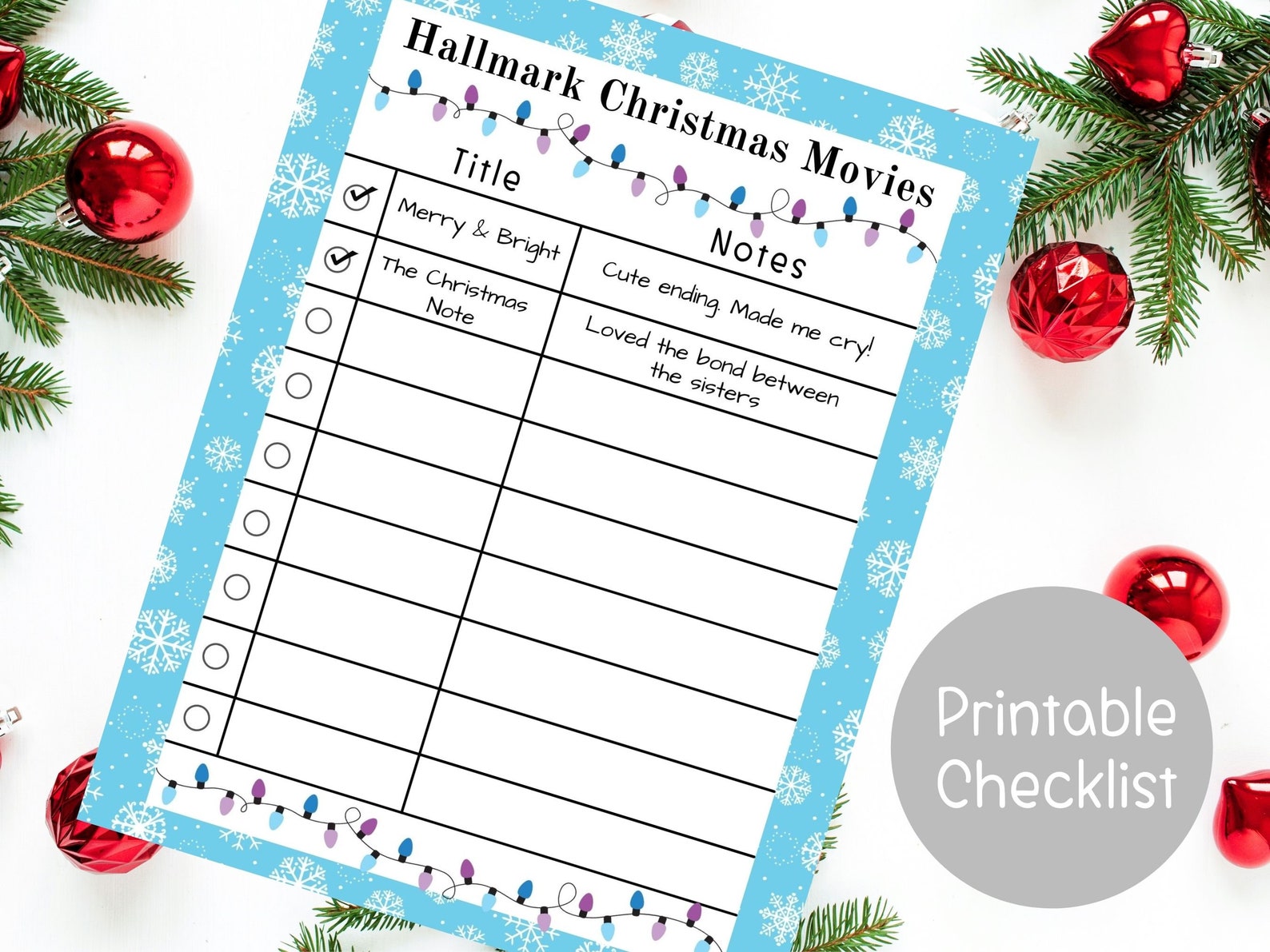 Hallmark Channel Christmas Movies Schedule Printable Checklist - Etsy