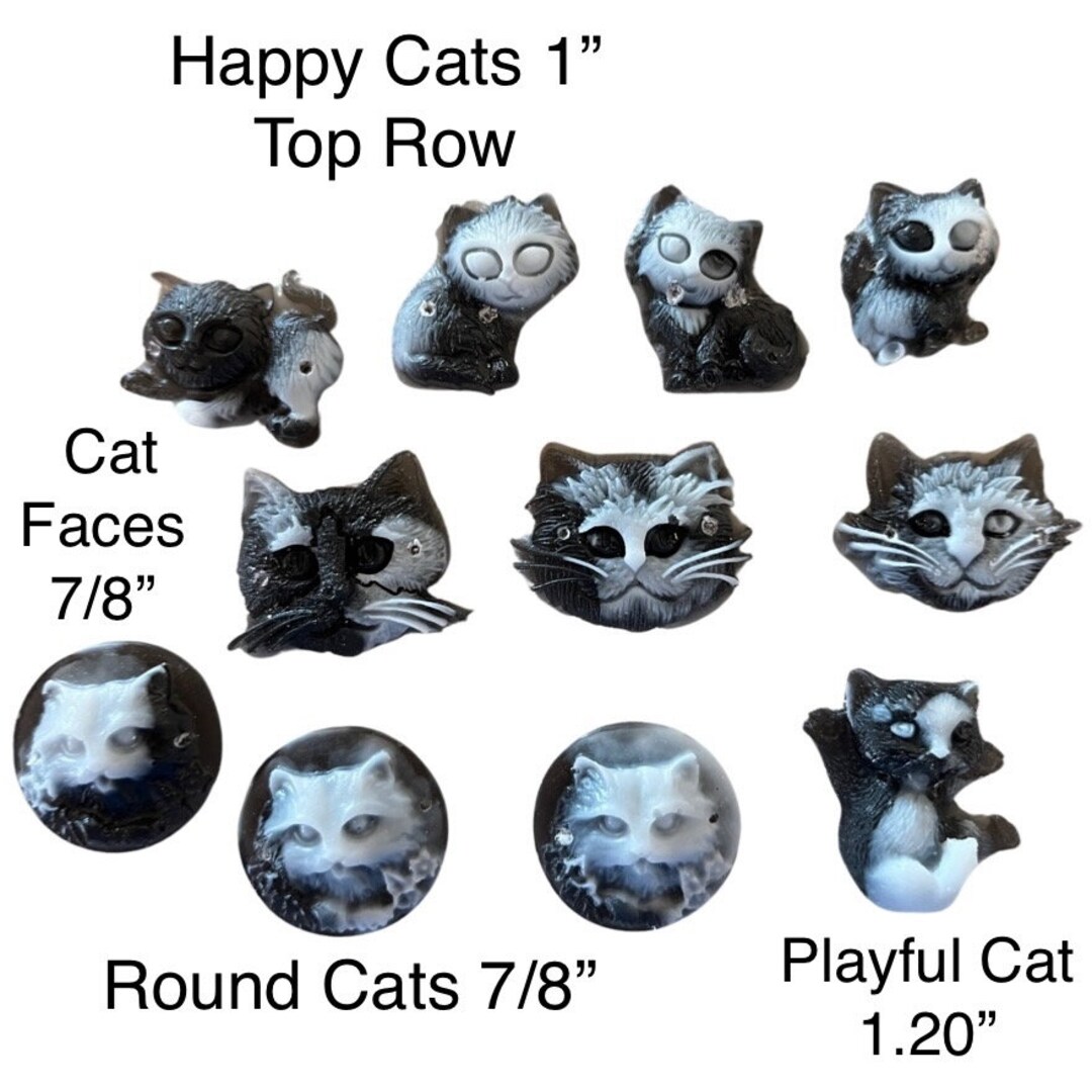Handmade Kitten Buttons (11) - Etsy