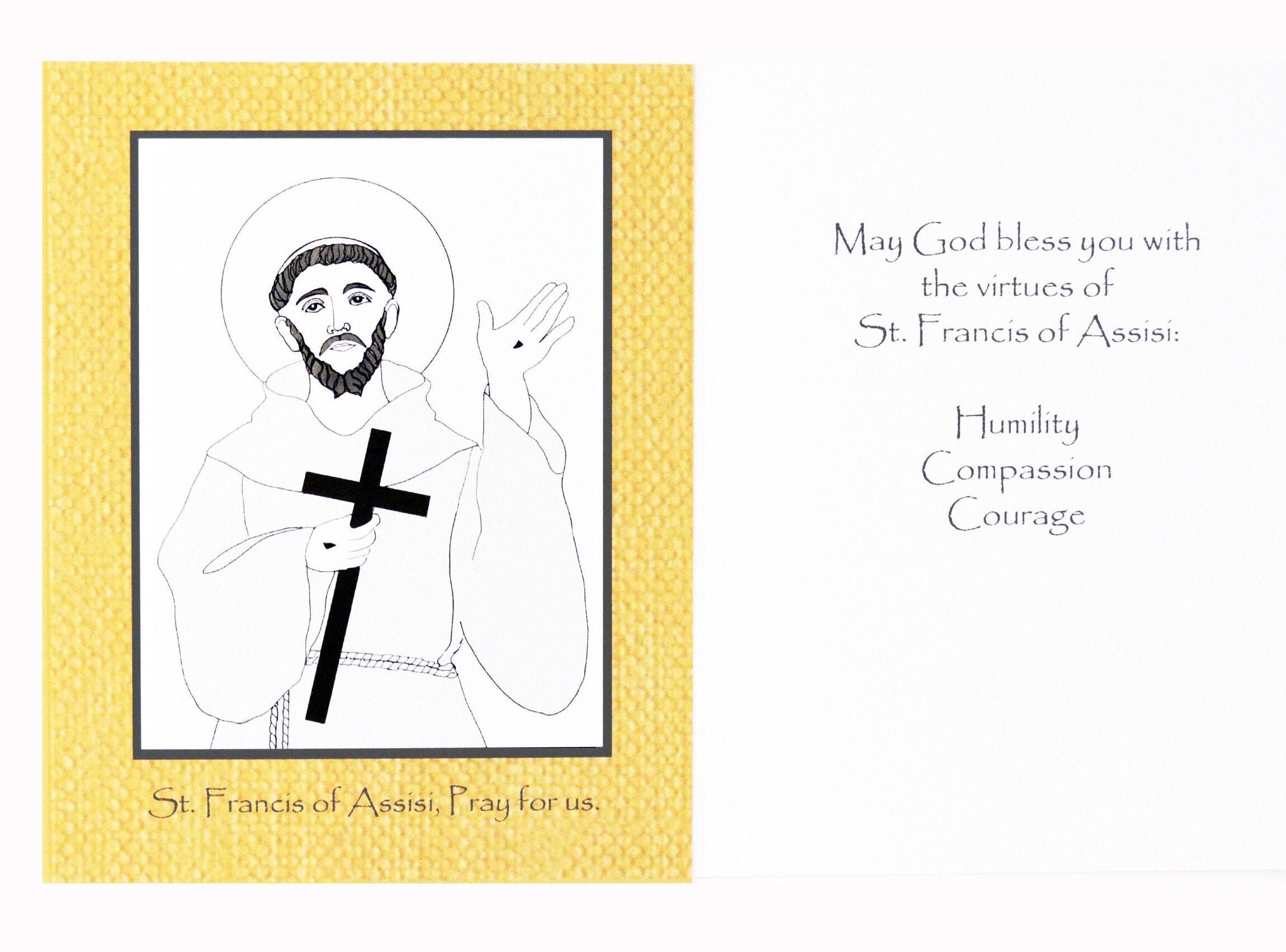 St Francis Assisi Patron Saint Confirmation Card, Inspirational ...