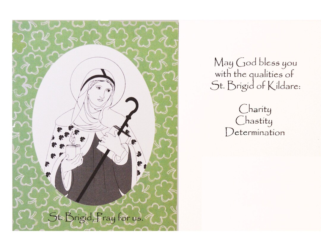 St Brigid Confirmation Card, Inspirational 5.5 X 4.25 Catholic Prayer ...