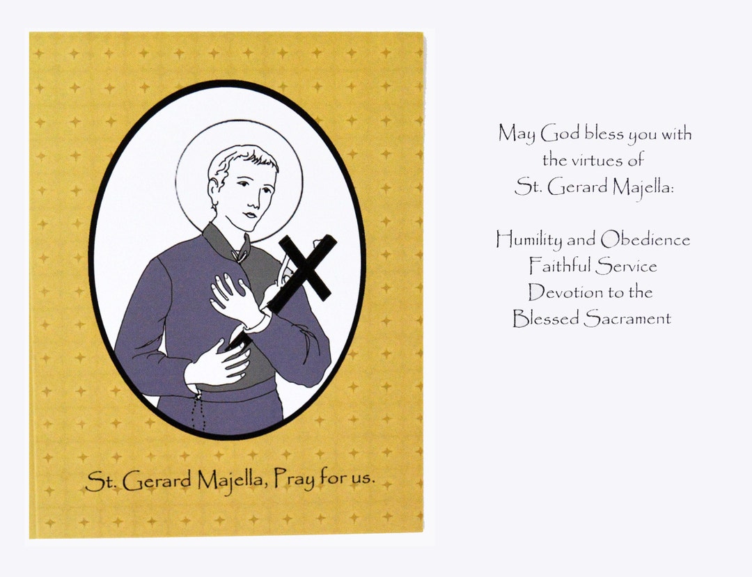 St Gerard Majella Patron Saint Confirmation Card Christian Inspirational Notecard Catholic
