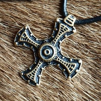 Gold and Enamel Saxon Cross Pendant - Etsy