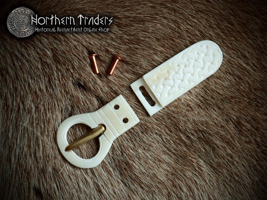 Viking Buckle and Belt End Made of Bone - Etsy