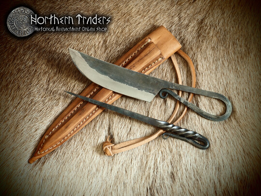 Celtic Handforged Knife With Awl - Etsy