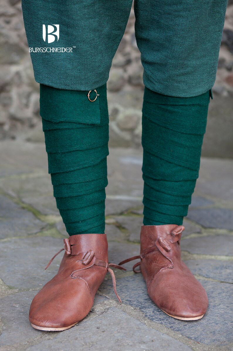 Medieval Leg Wraps Wool Winingas Dark Brown - Etsy