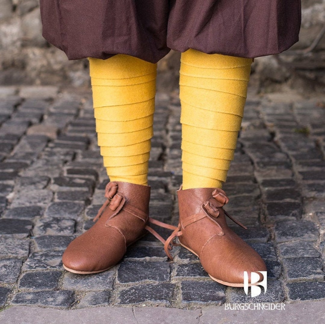 Medieval Leg Wraps - Wool Winingas - Yellow - Etsy