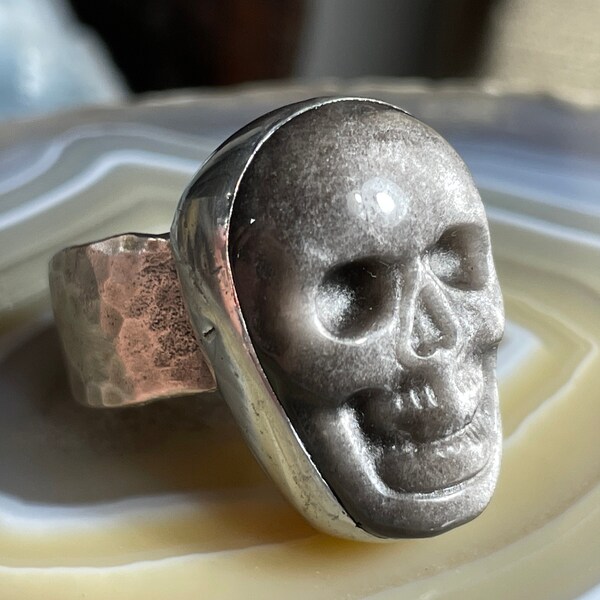 Onyx Skull Ring - Etsy