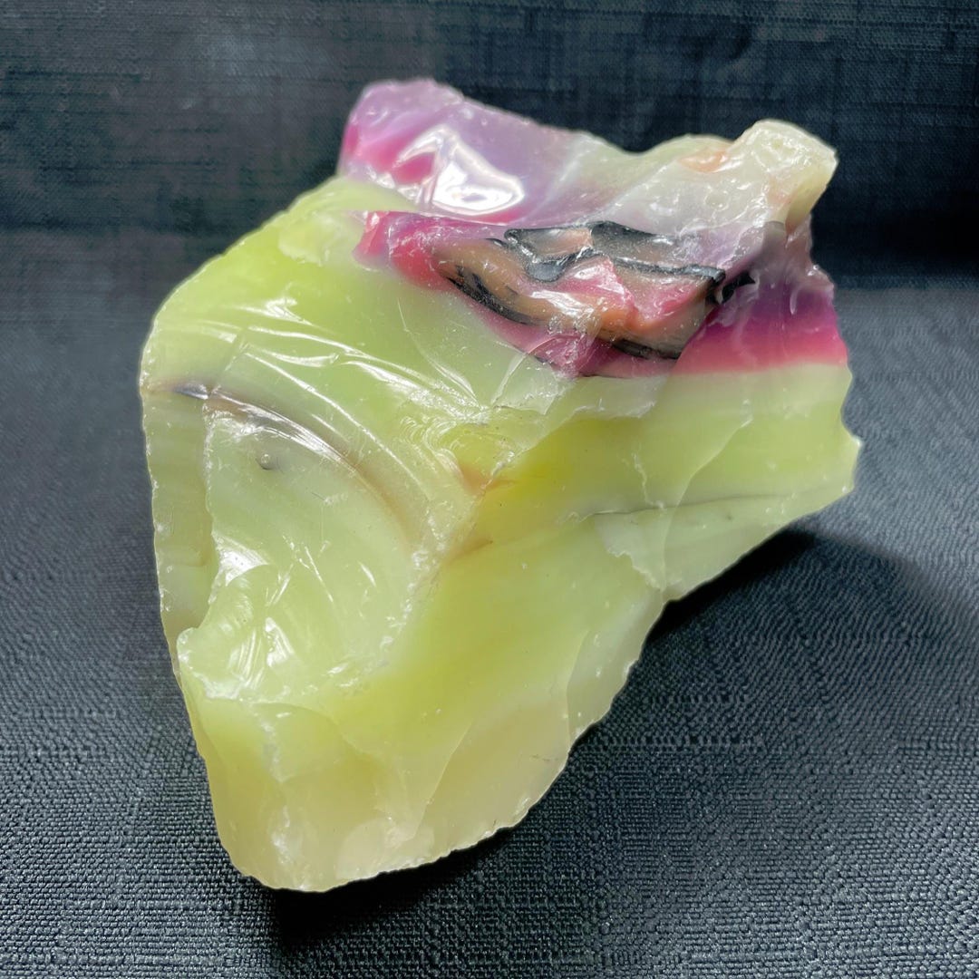 Burmese Glass Slag Cullet Uranium Piece Yellow Pink Vaseline UV ...