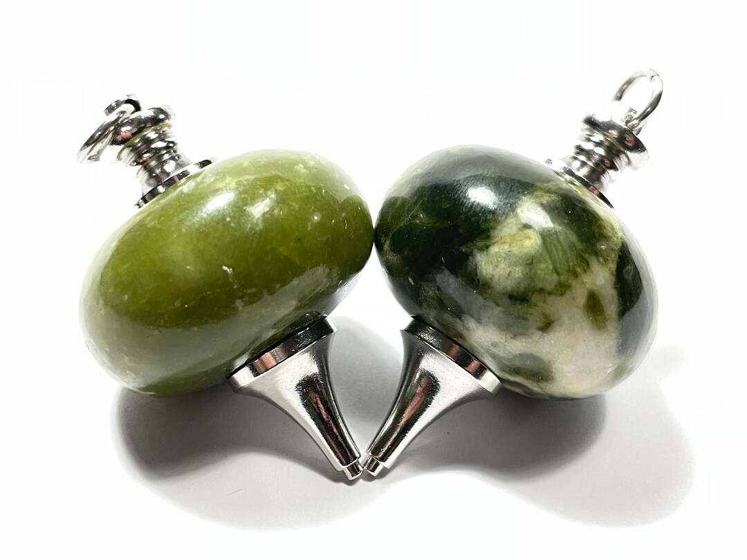 Jade Pendulum Ear Hangers 14g-00g PAIR Wide Mottled or Green Unisex ...