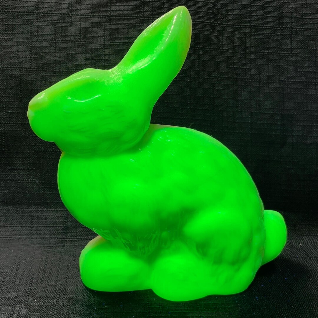 Vintage Mosser Uranium Custard Glass Rabbit Figurine Vaseline Glass ...