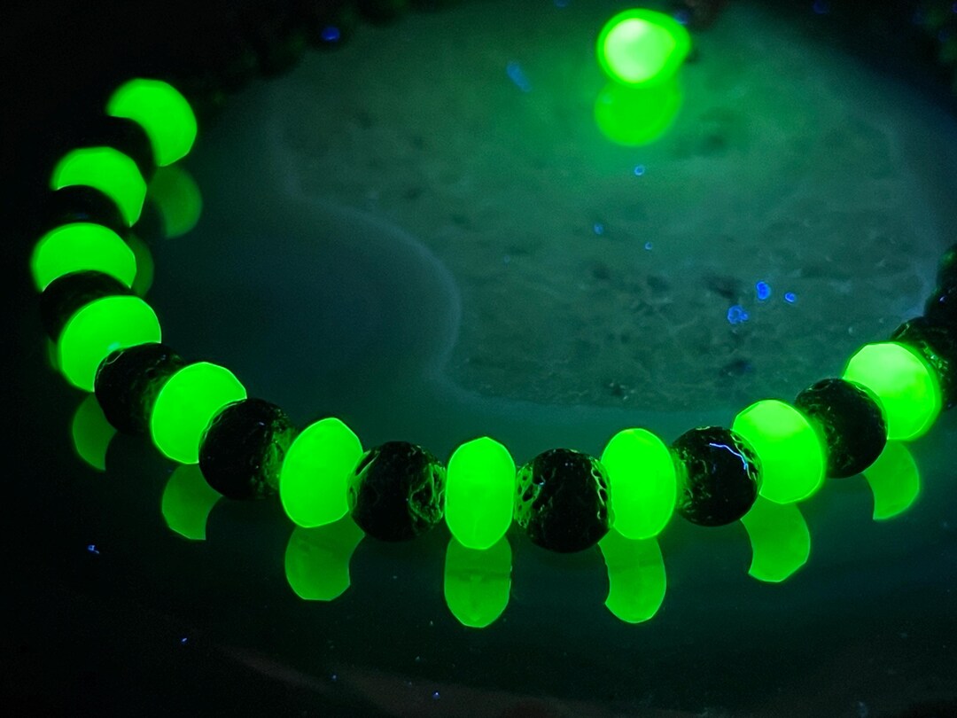 Uranium Glass Bracelet Fluorescent UV Reactive Meteorite Themed Rave ...