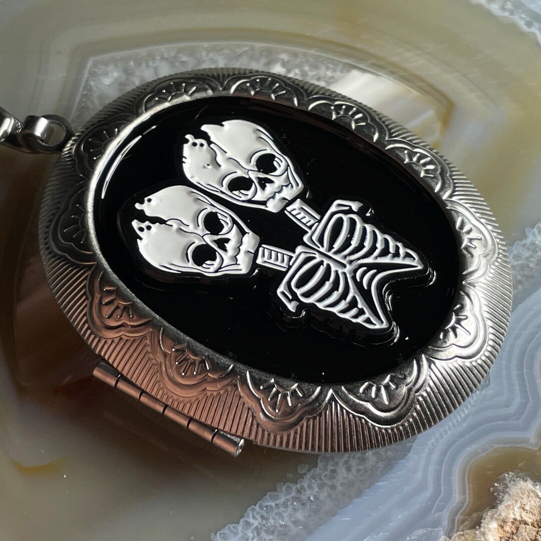 Conjoined Twins Skeleton Locket Macabre Memento Mori Fetal Bones ...