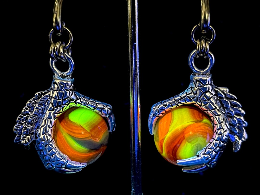 Uranium Cadmium Glass Dragon Claw Ear Weight 14g-00g PAIR Fluorescent ...