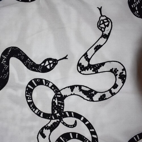 Mystical Goth Snake Black Flocked Wicked on Purple Mesh - Etsy