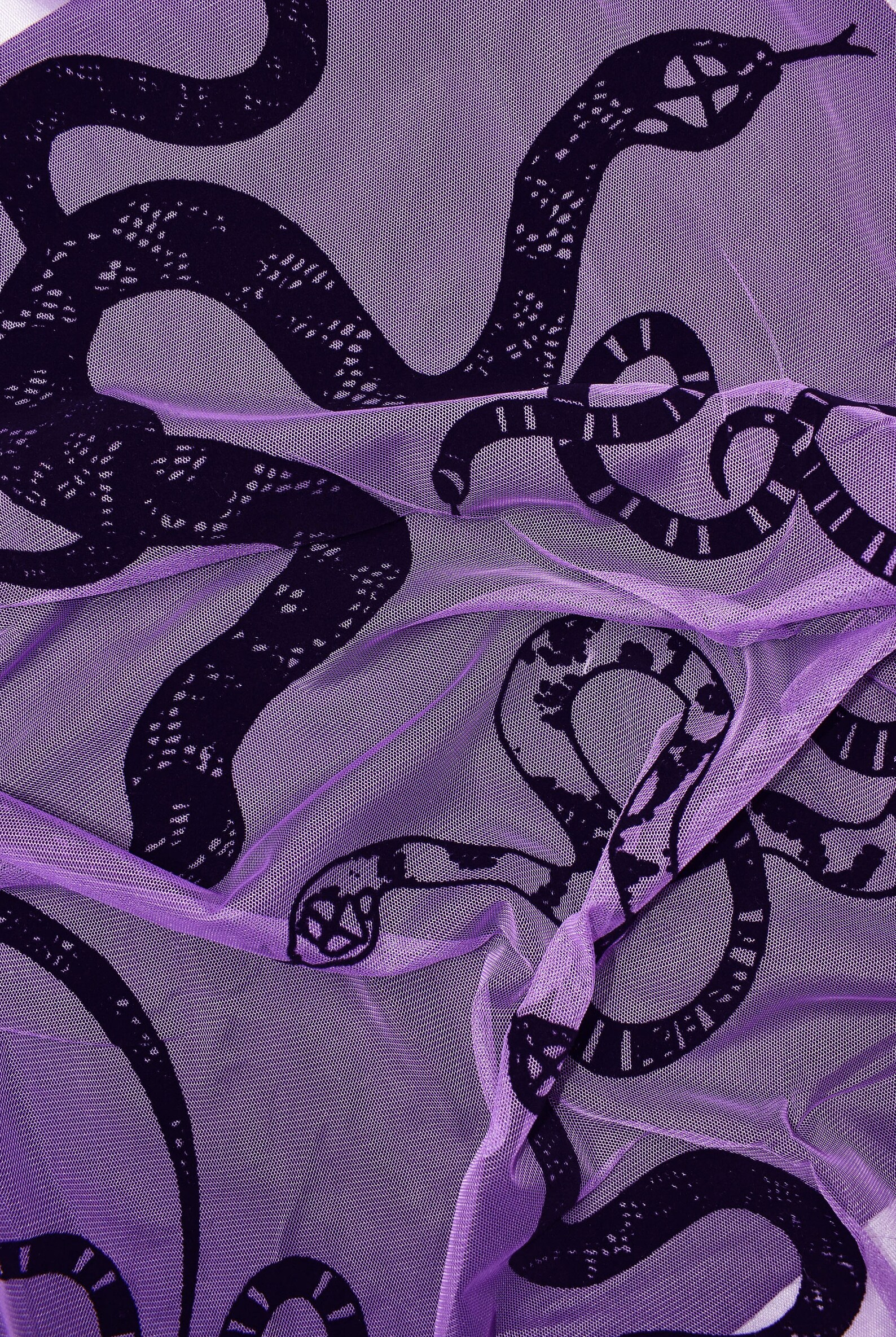Mystical Goth Snake Black Flocked Wicked on Purple Mesh - Etsy