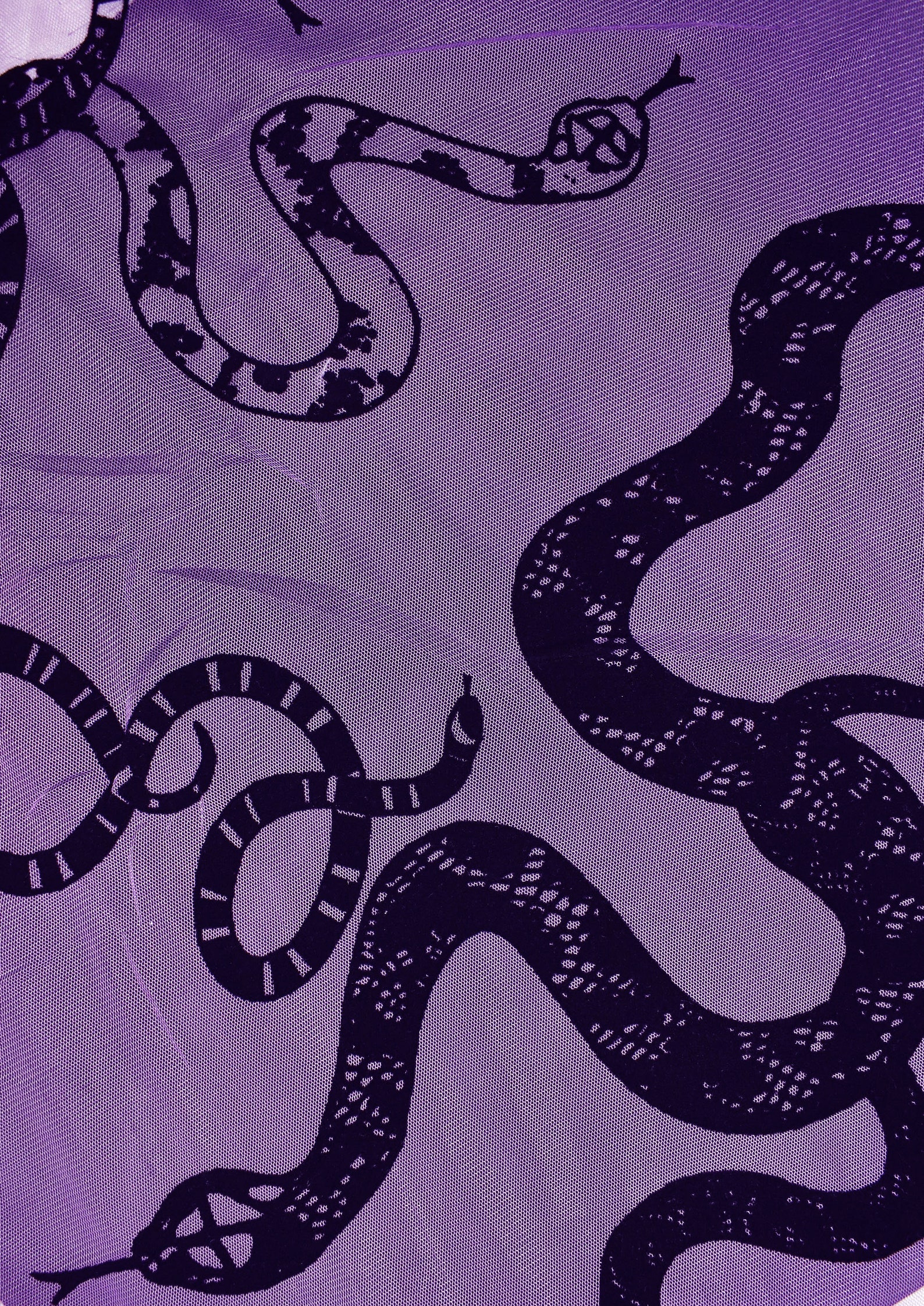 Mystical Goth Snake Black Flocked Wicked on Purple Mesh - Etsy