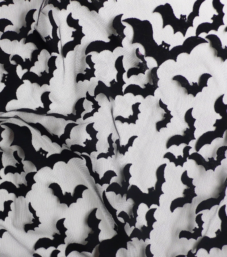Mystical Goth Black Flocked Wicked Bats on Black Mesh Witchy - Etsy