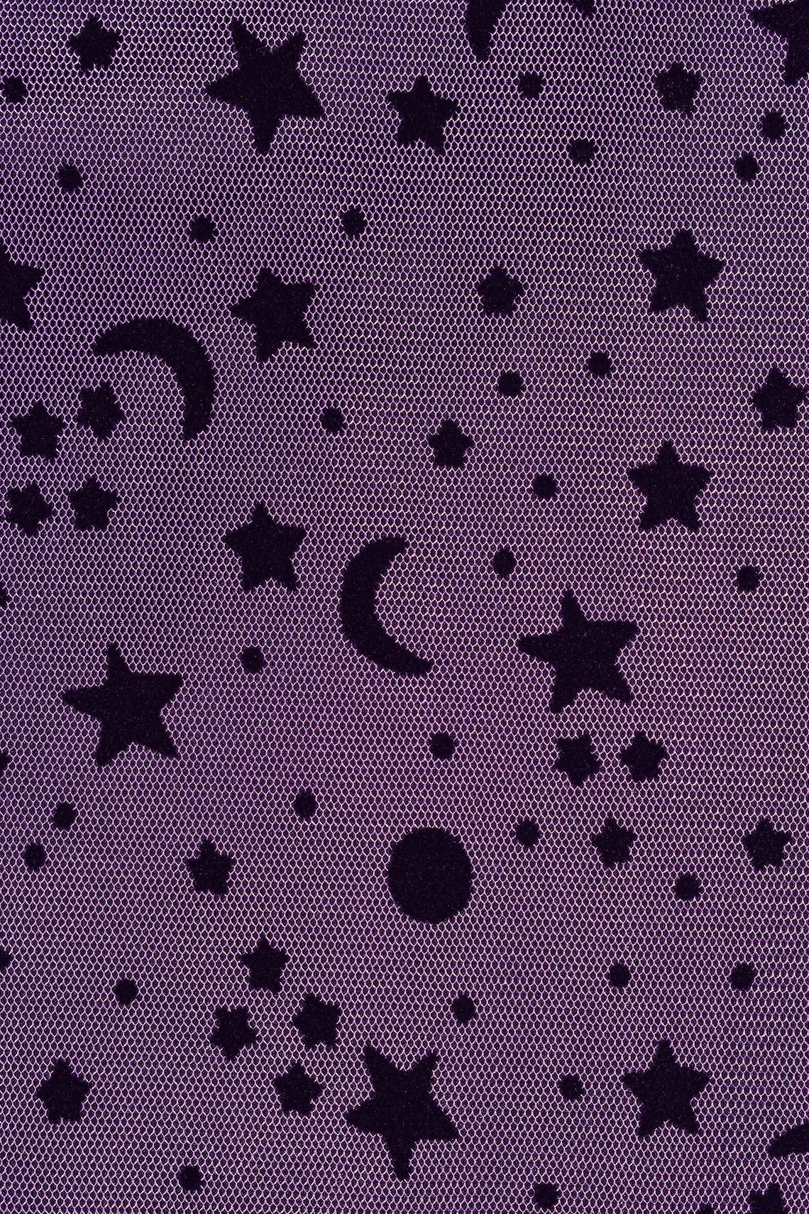 Mystical Celestial Purple Mesh With Black Flocked Moons and - Etsy