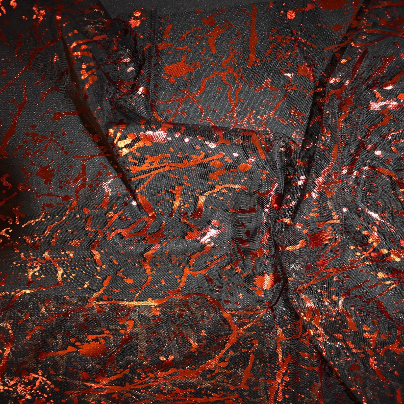 Red Bloody Slasher Costume on Black Mesh Halloween Fabric by | Etsy