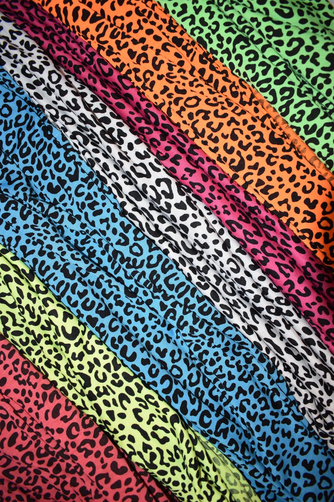 Bright Cheetah Rayon Spandex Knit Apparel Fashion Halloween Fabric by ...