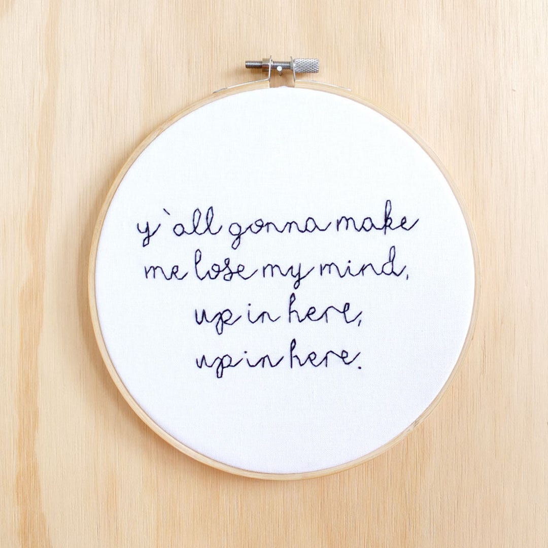 Hand Embroidered DMX Lyrics Cursive Hoop Art Wall Art - Etsy