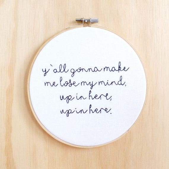 Hand Embroidered DMX Lyrics Cursive Hoop Art Wall Art | Etsy